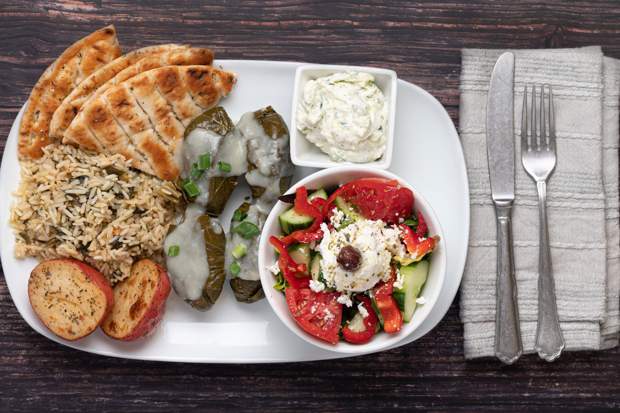 Grape Leaves Platter from our Dinner Menu at ethos Greek Bistro