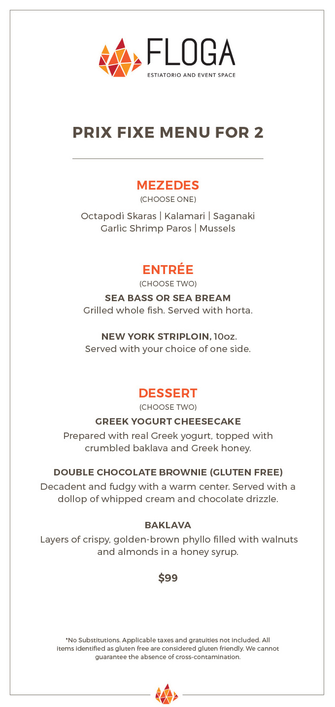 Prix Fixe Menu For Two