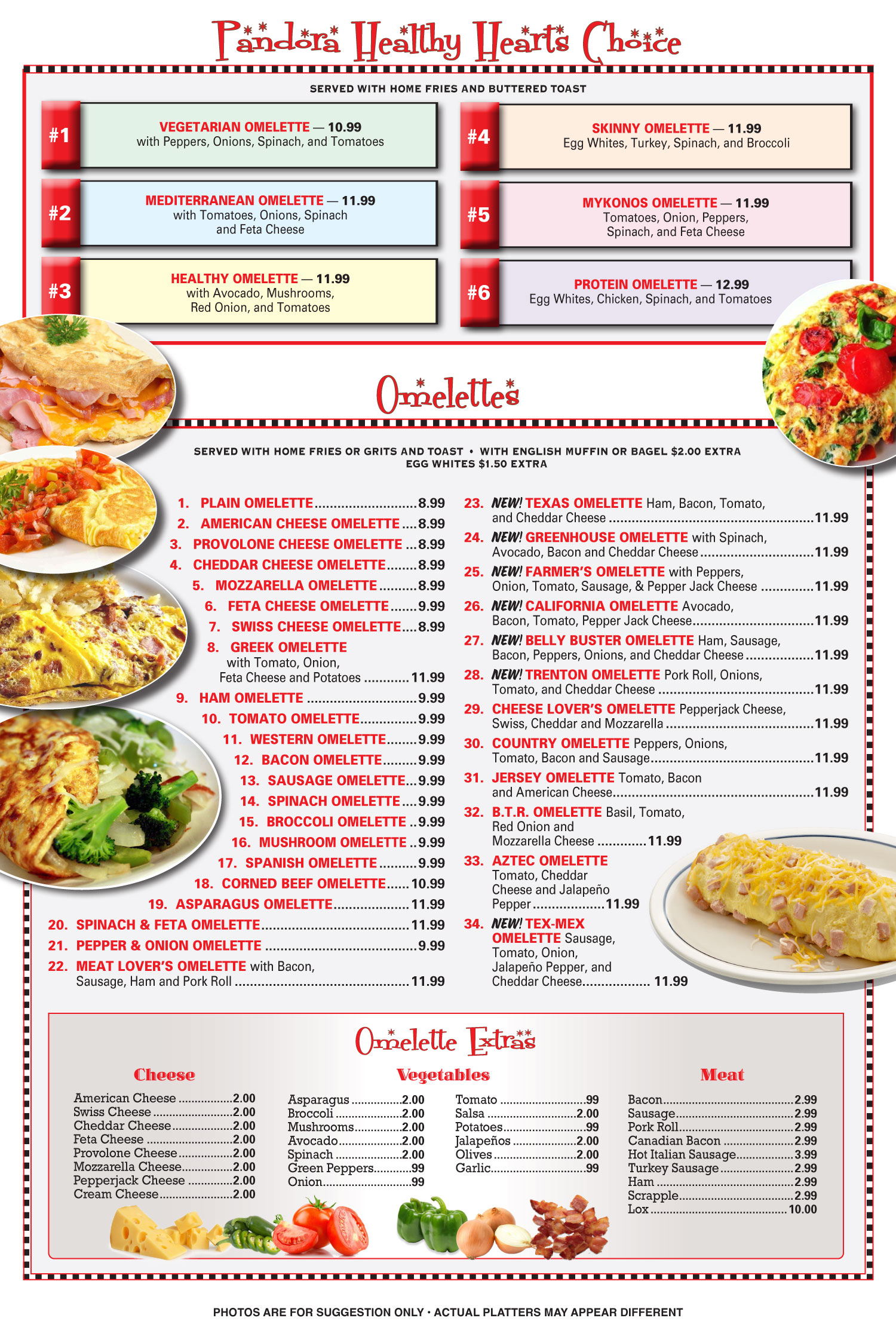 Williamstown Breakfast Menu | Pandora Diner, New Jersey Diners