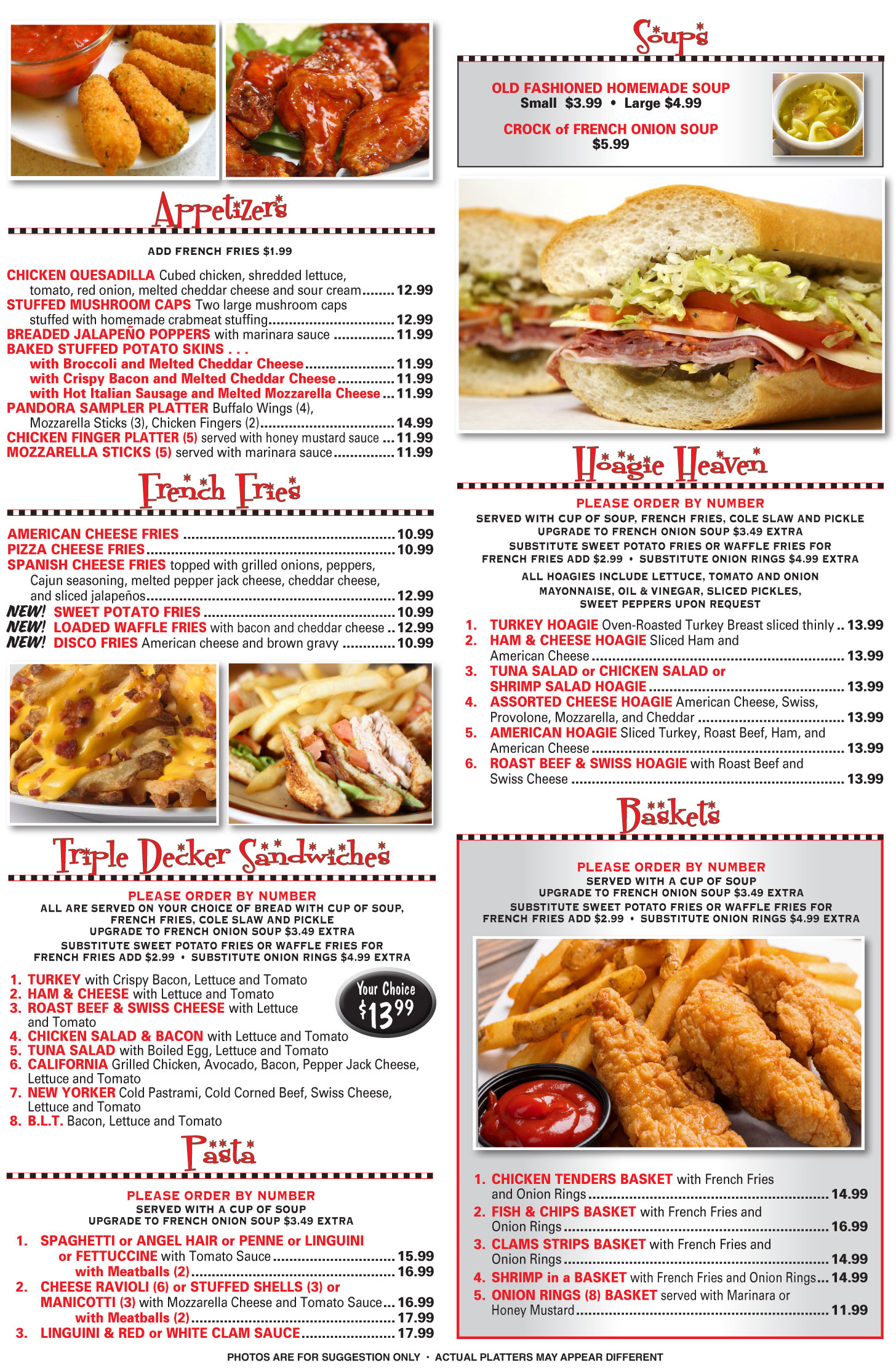 Springfield & Cinnaminson Full Menu | Pandora Diner, New Jersey Diners
