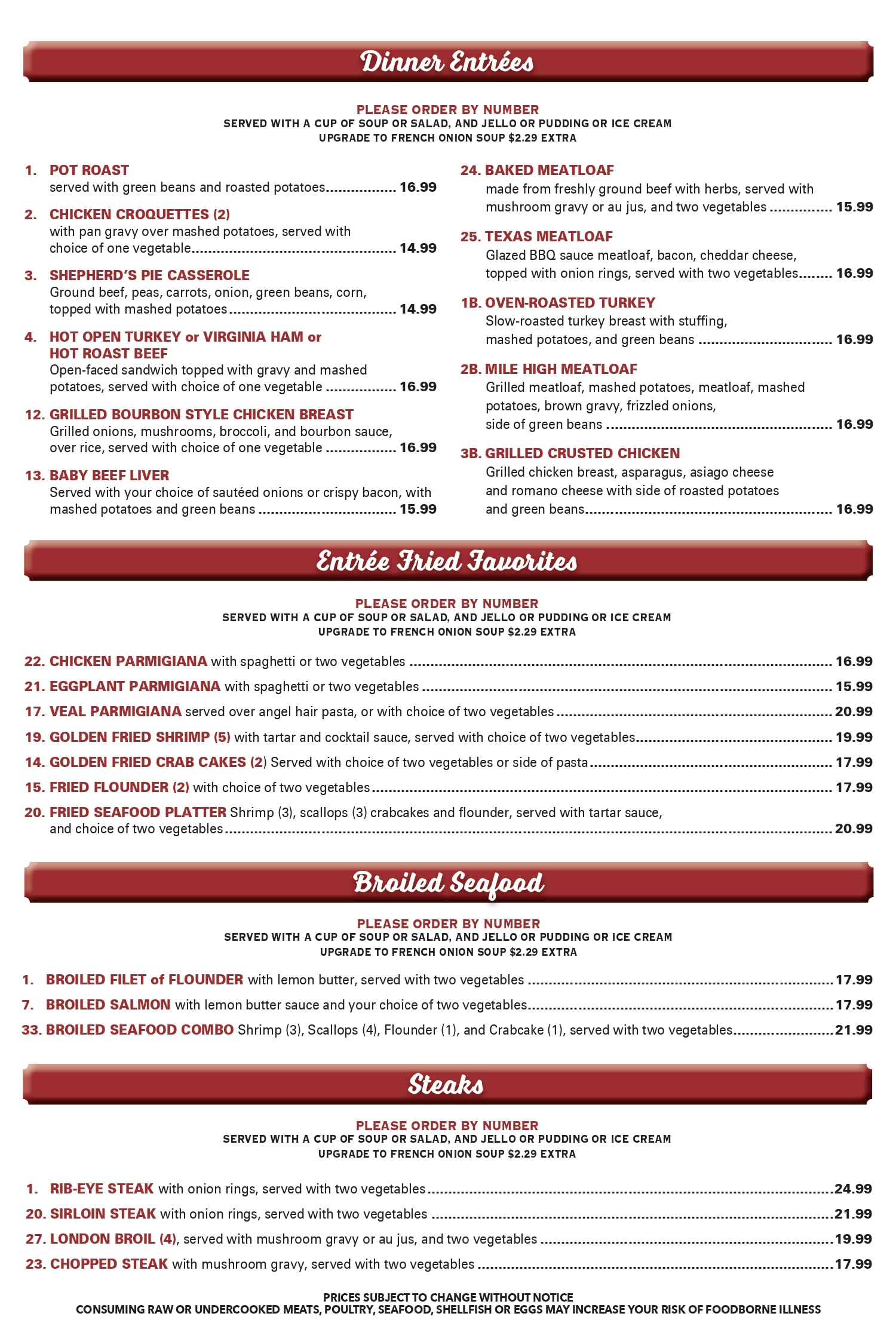 Late Night Menu | Pandora Diner, New Jersey Diners