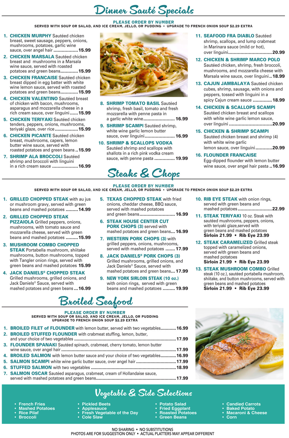 Williamstown Full Menu | Pandora Diner, New Jersey Diners