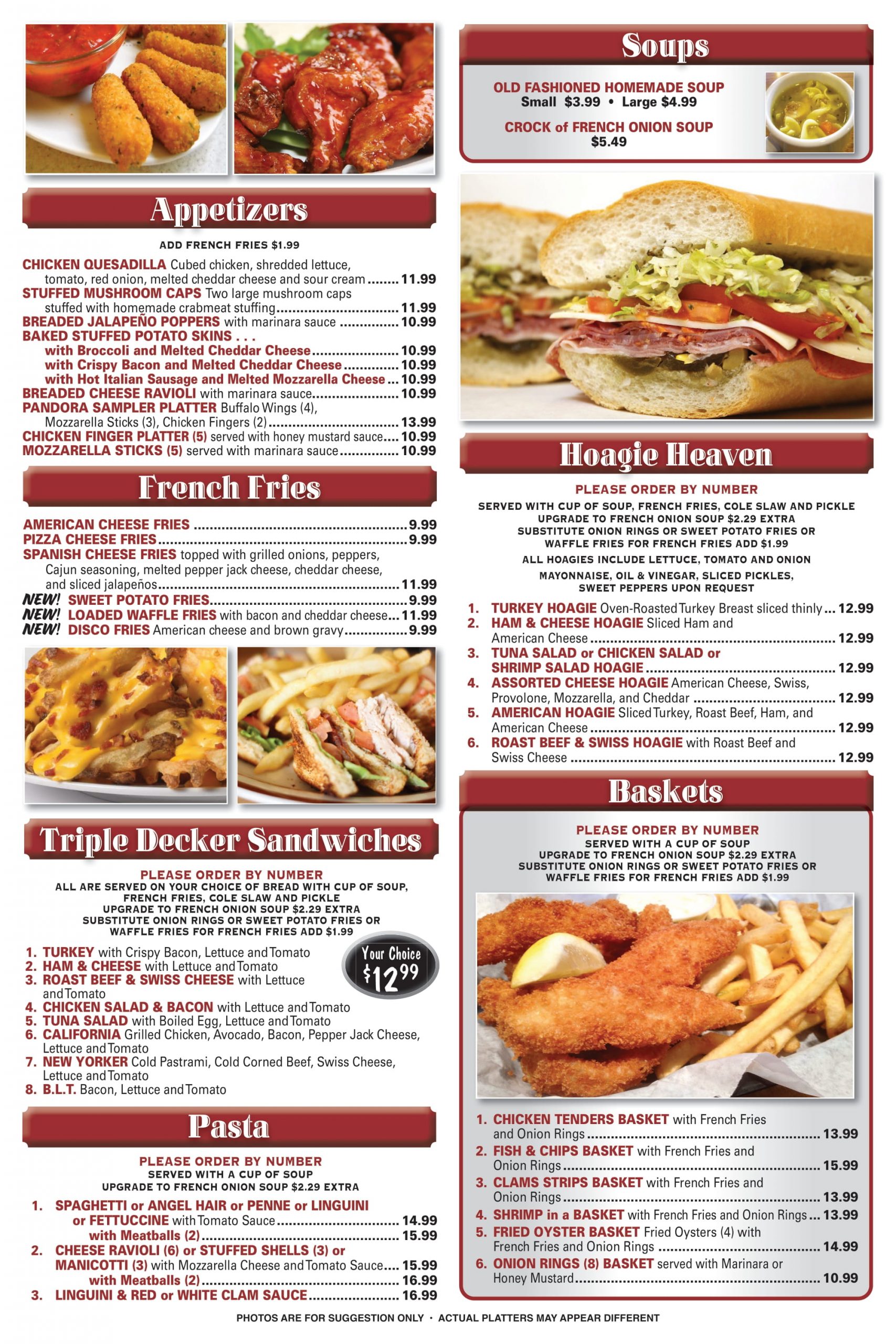 Springfield & Cinnaminson Full Menu | Pandora Diner, New Jersey Diners
