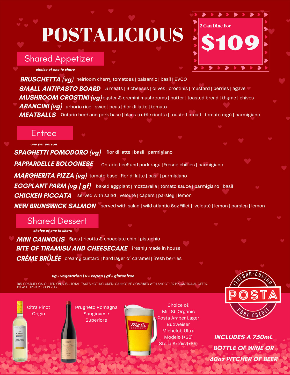 Our Menus | Posta Italbar Cucina